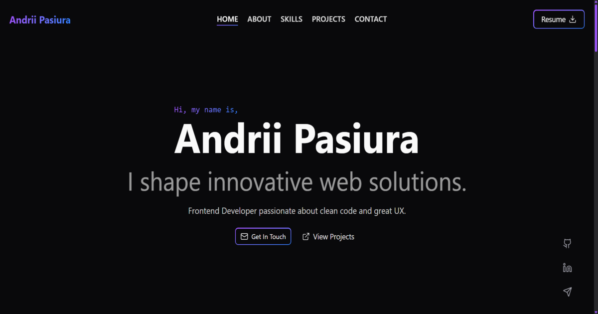 Andrii Pasiura | Frontend Developer
